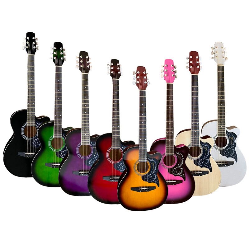 38 Inch Basswood Cutway Colored Acoustic Guitar Model SG41 - Aiersi ...