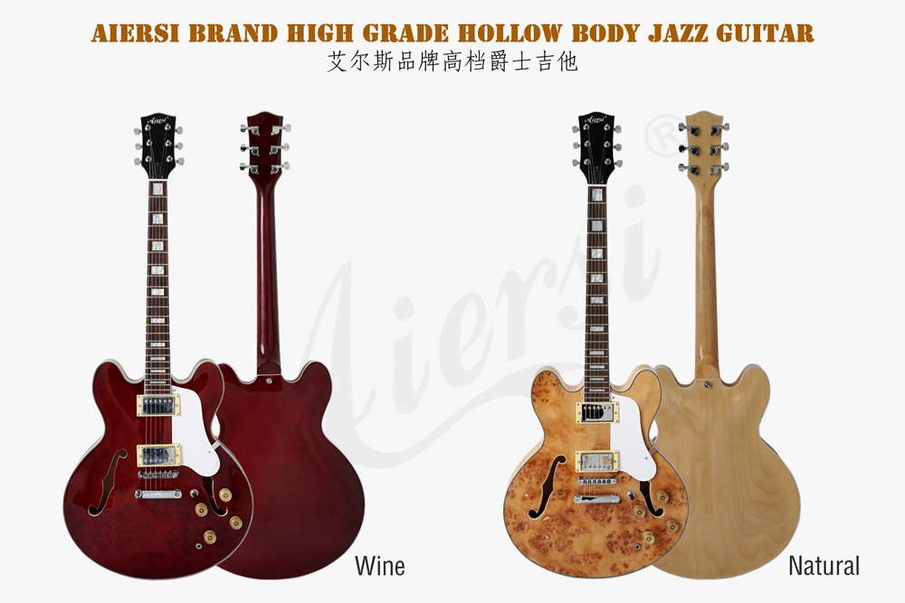 Aiersi Brand Spalted Maple 335 Style Semi Hollow Body Jazz Guitar Model ...
