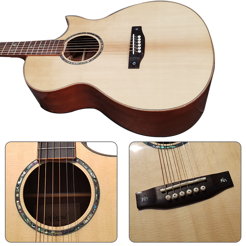 Glossy Cutaway OS Design Acoustic Guitar - Aiersi Guitar