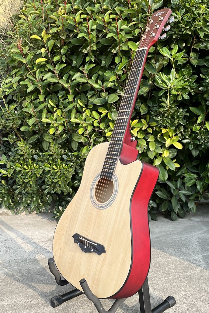 38 Inch Natural Cutaway Practice Acoustic Guitar - Aiersi Guitar