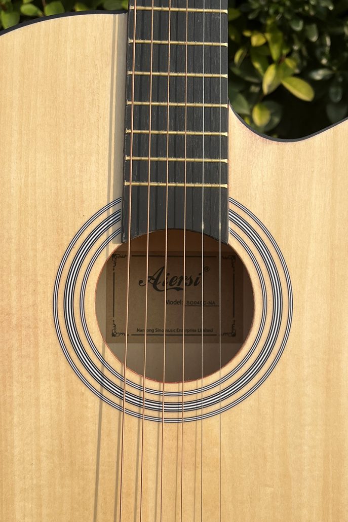 38 Inch Natural Cutaway Practice Acoustic Guitar - Aiersi Guitar