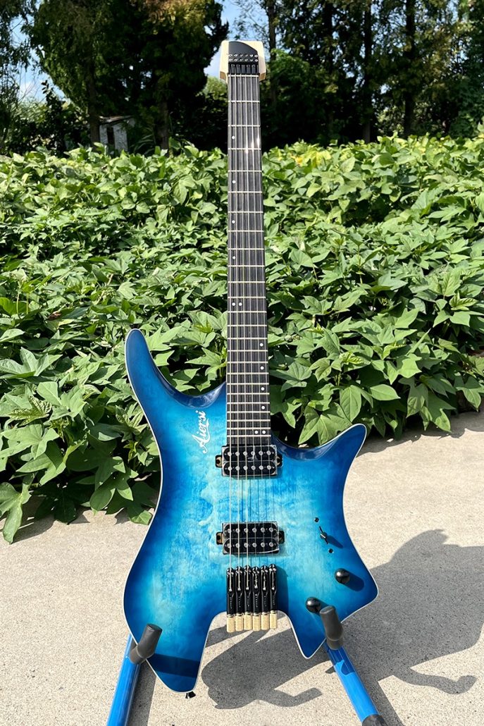 [Video Demo] Blueburst Color Ash wood Headless Electric Guitar - Aiersi ...